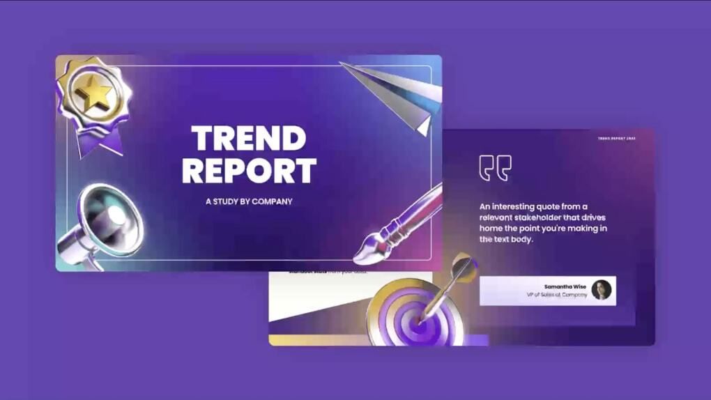 Free trend report template | Customizable slides | Pitch