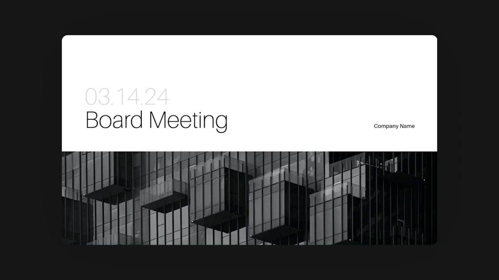 Board Meeting template | Pitch