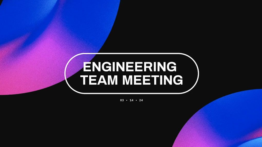 Engineering Meeting template | Pitch
